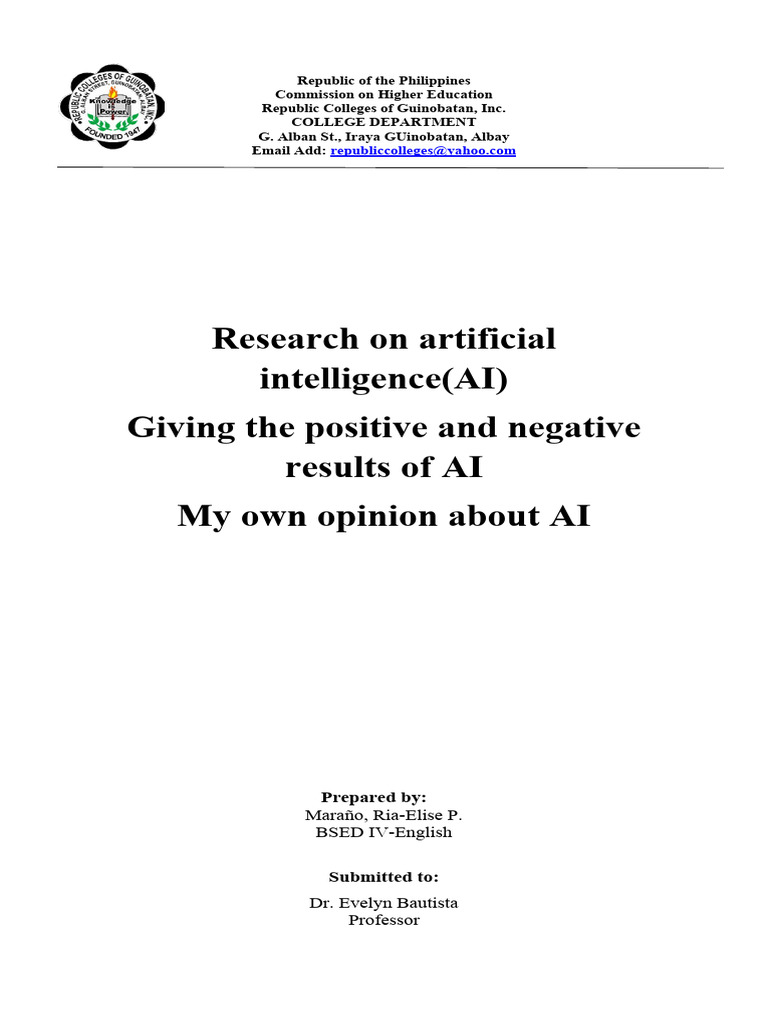 Research About Ai Pdf