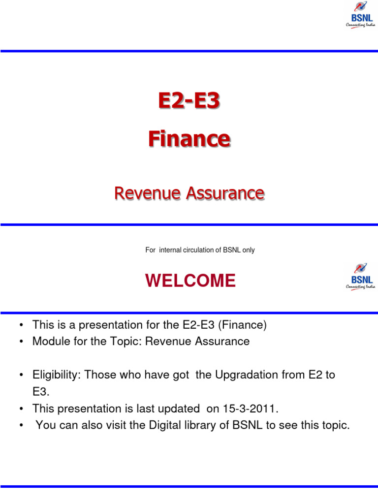 Revenue Assurance E2-E3-Finance | PDF | Service Industries | Economies