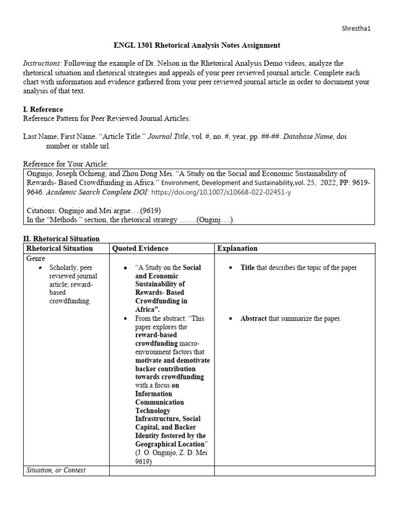 rhetorical analysis worksheet | PDF | Rhetoric | Sustainability