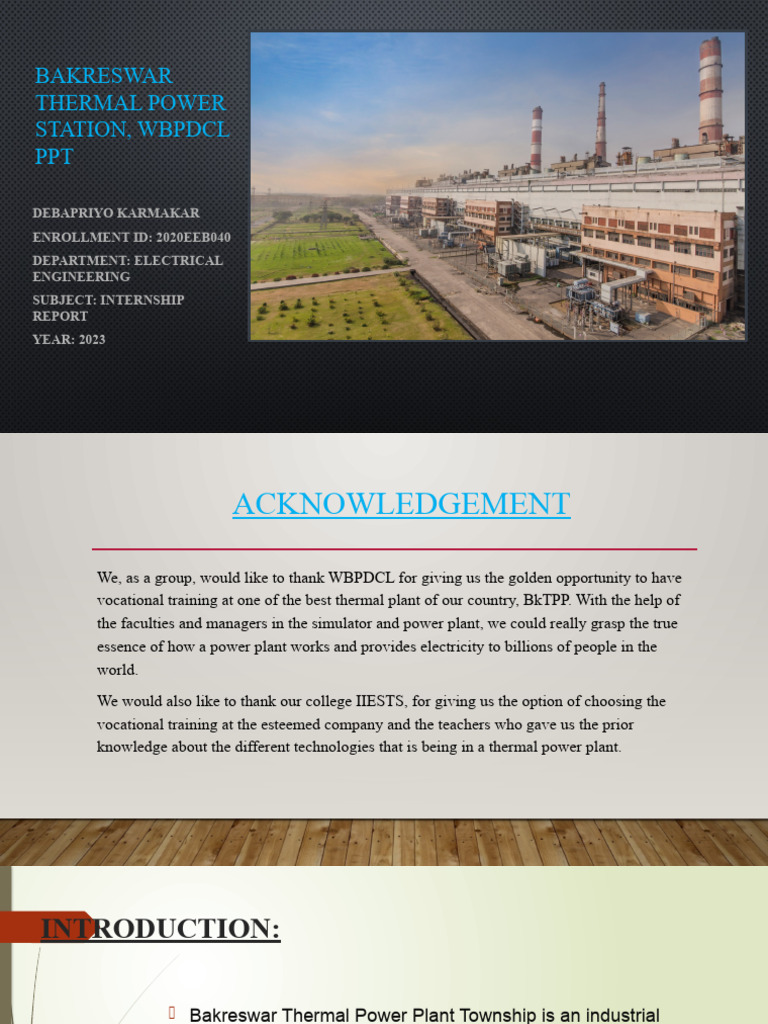 Bakreswar Thermal Power Plant Internship Report | PDF