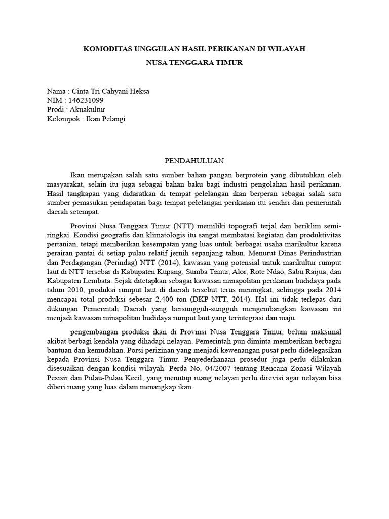 Cinta Tri Cahyani Heksa - Tiket Masuk - NTT | PDF