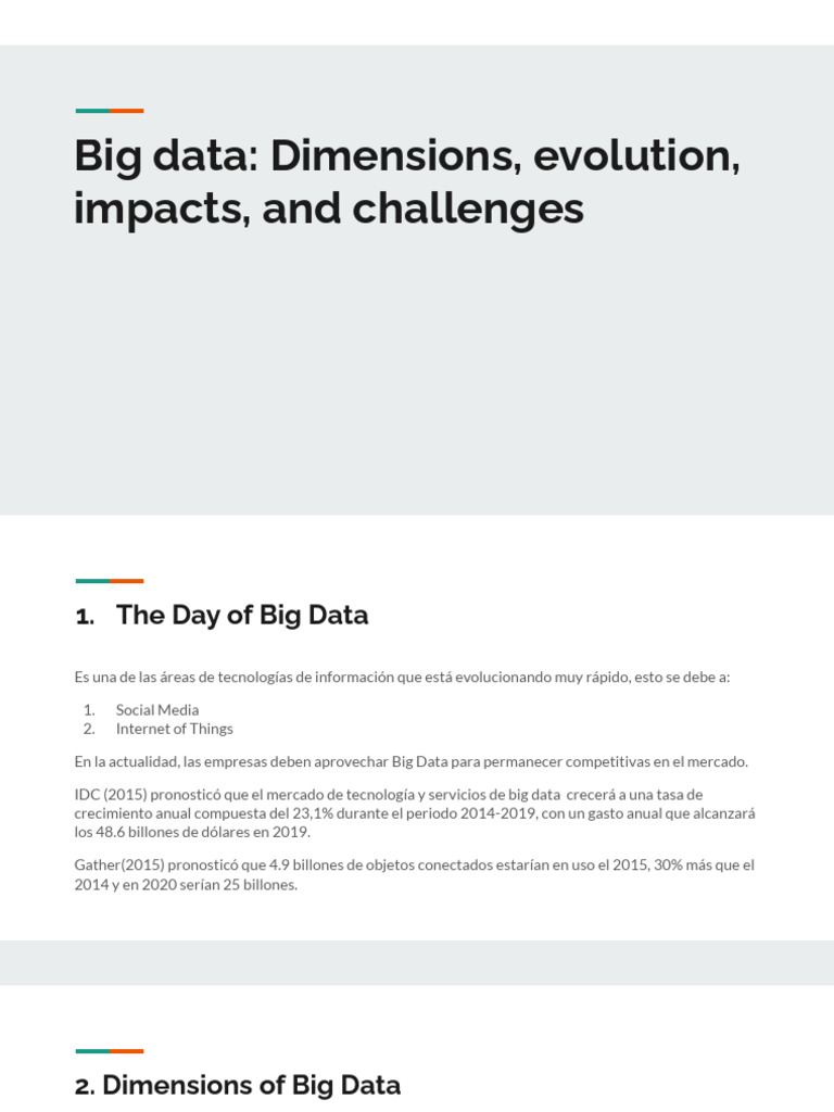 Big Data - Dimensions, Evolution, Impacts, and Challenges | PDF | Big ...