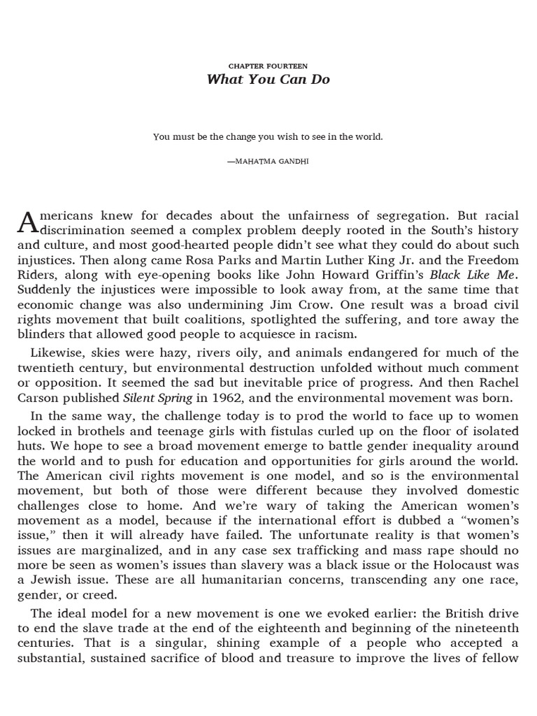 Half The Sky Chapter 14 What Can You Do | PDF