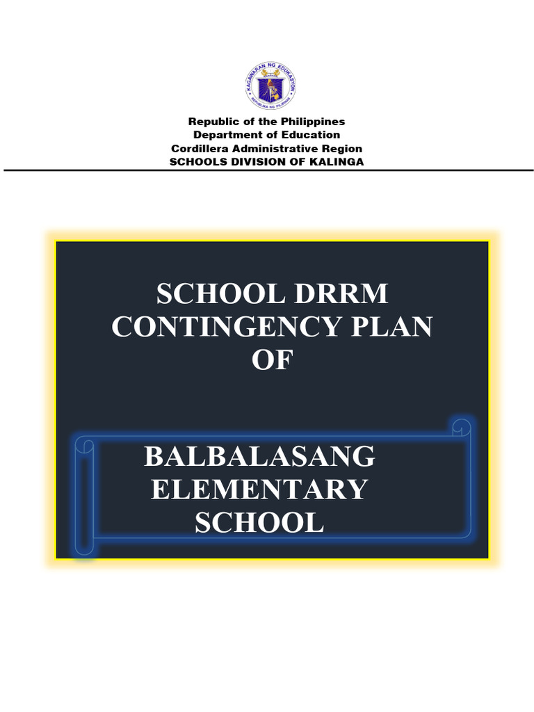 Contingency Plan-DRRM - BES | PDF | Tropical Cyclones | Monsoon