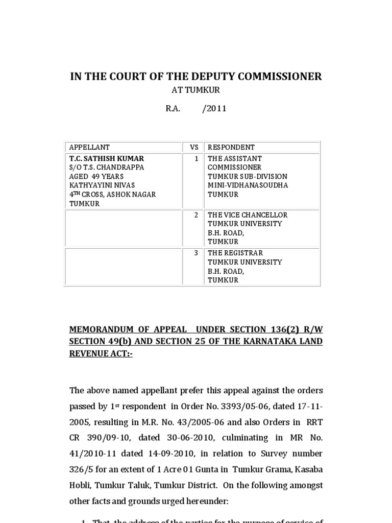 Revision Petition Before Deputy Commissioner Court | PDF | Estoppel | Lawsuit