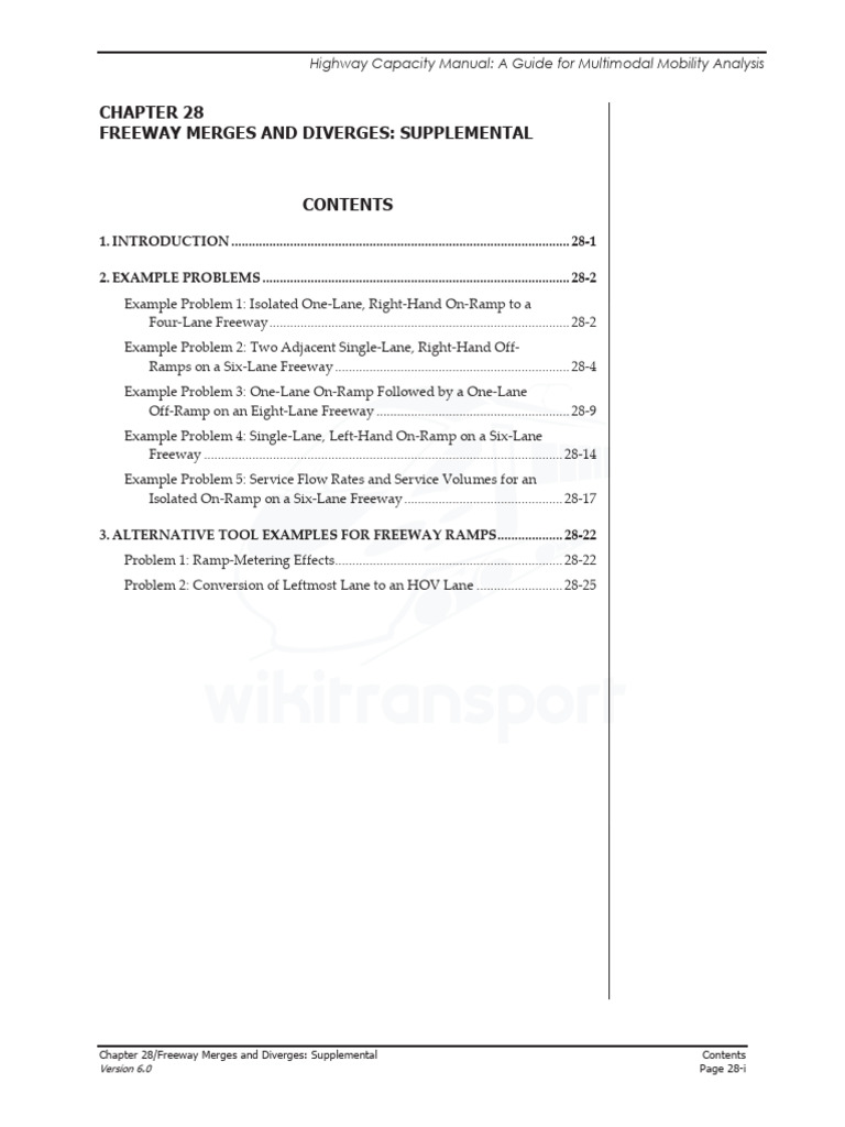 Chapter 28 - Freeway Merges and Diverges - Supplemental | PDF ...