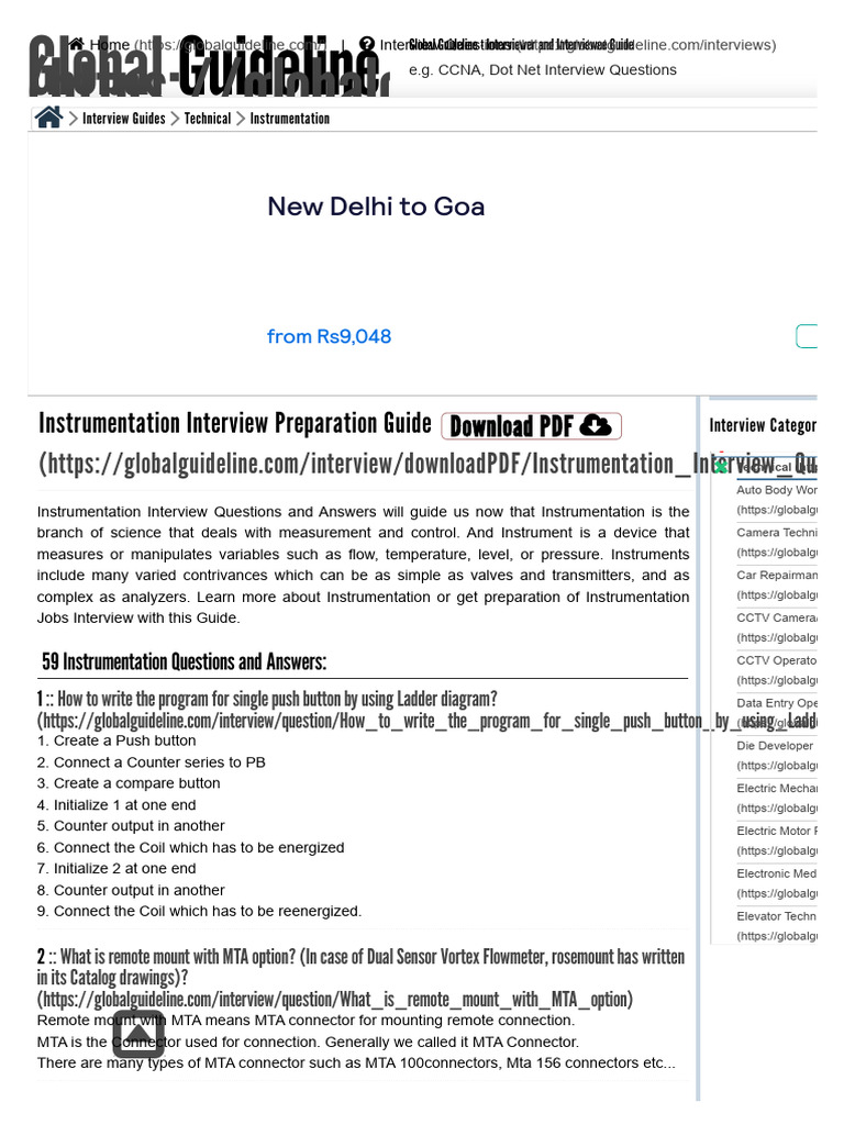 59 Instrumentation Interview Questions And Answers Download Free Pdf Pressure Measurement