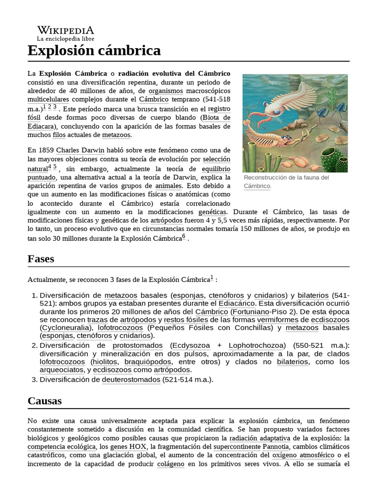 Explosión Cámbrica | PDF | Naturaleza | Ciencias de la Tierra
