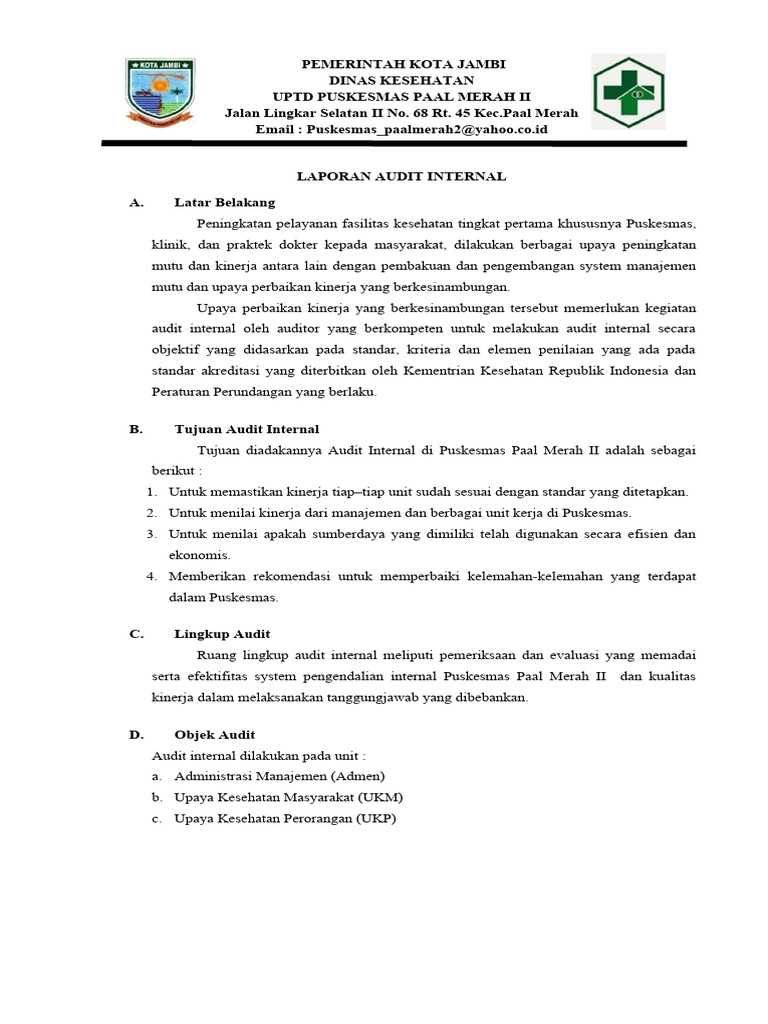 Laporan Hasil Audit Internal | PDF | Bisnis