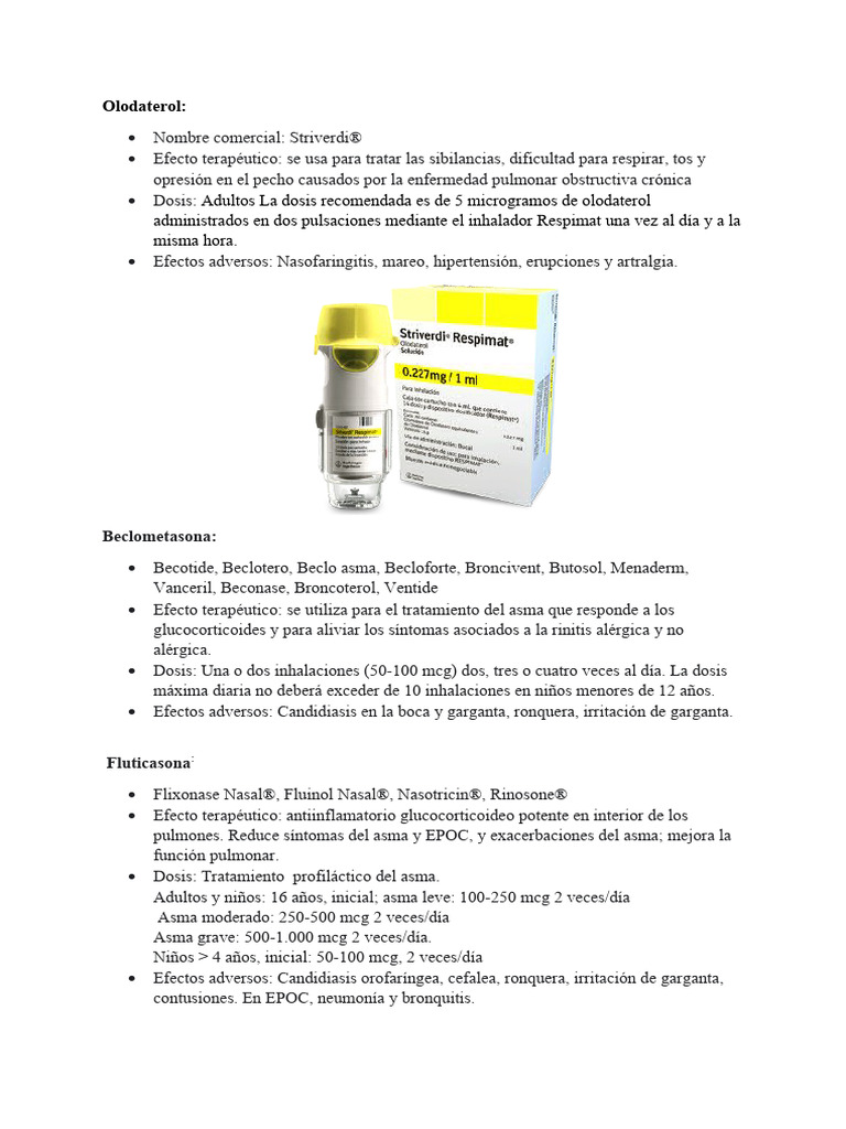 Medicamentos Inhaladores para Asma y EPOC | PDF