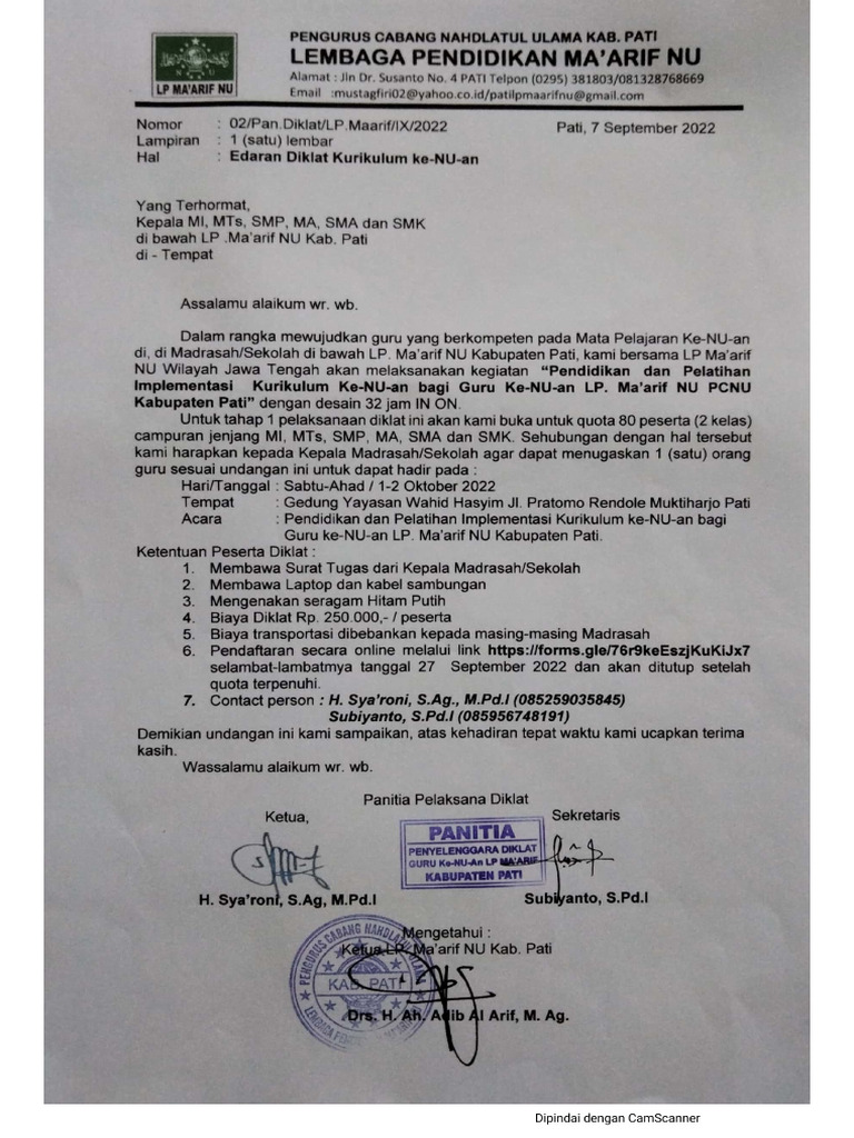 Undangan Diklat LPM | PDF