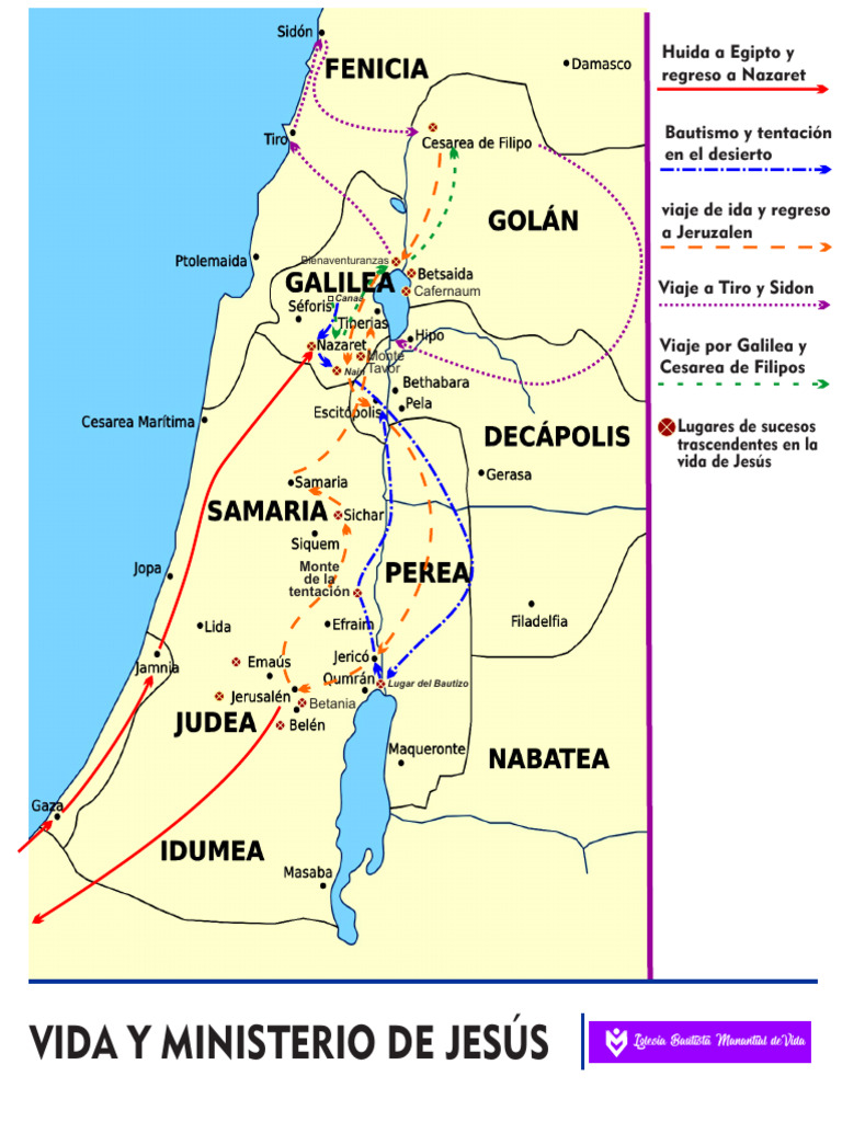 Mapa Vida y Ministerio de Jesus | PDF