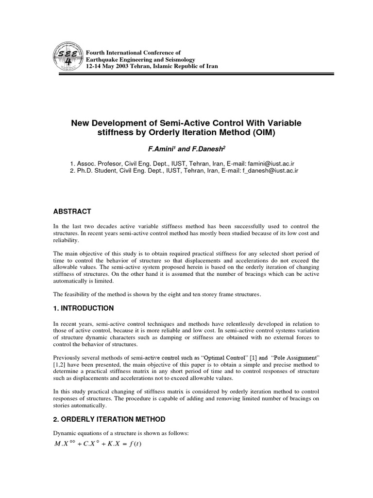 New Development of Semi-Active Control With Variable Stiffness by Orderly Iteration Method (OIM ...