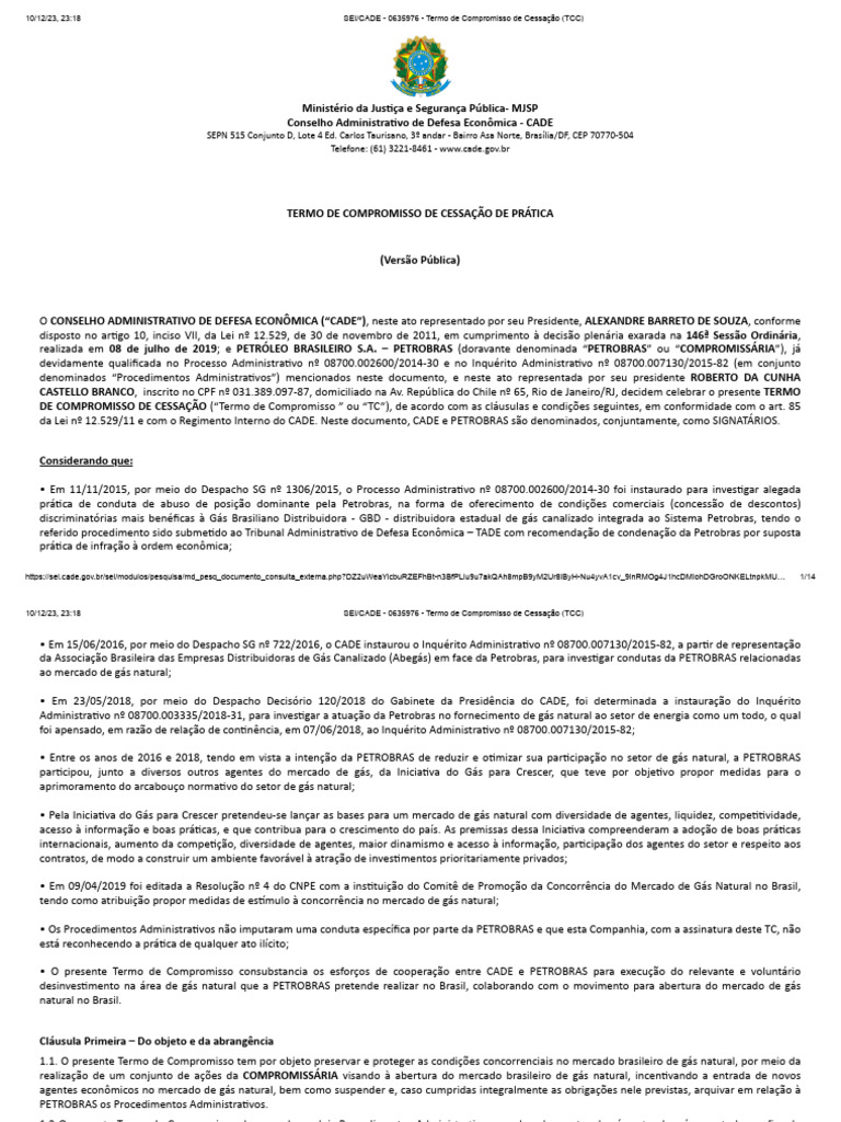 Sei Cade 0635976 Termo De Compromisso De Cessação Tcc