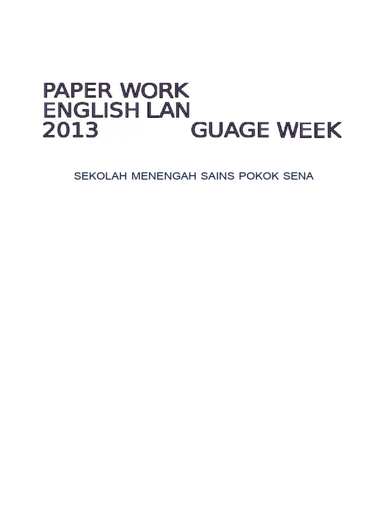 English Week Paperwork | PDF | Human Communication