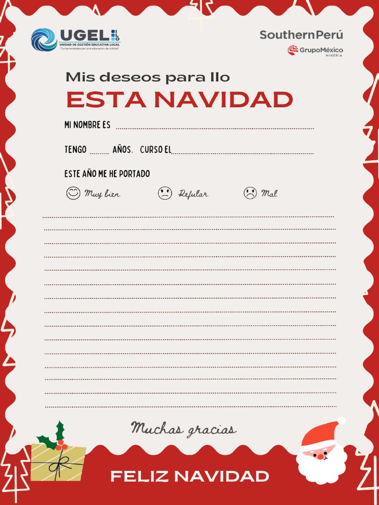 Formato de Carta Papa Noel | PDF