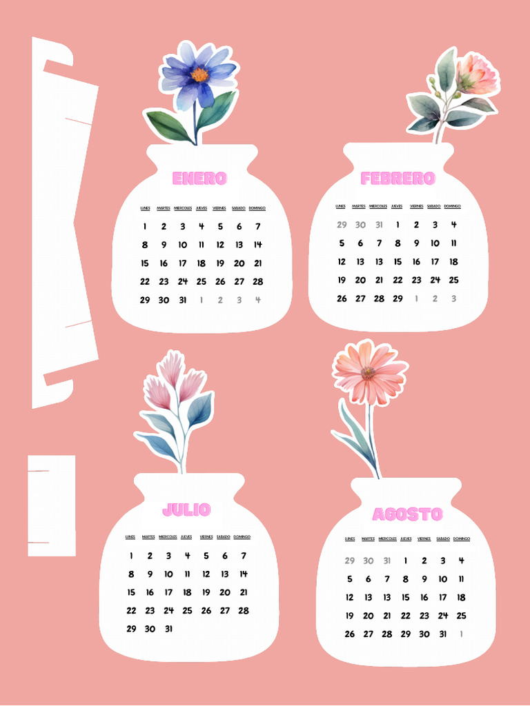 Calendario de Escritorio Flores 2024 | PDF