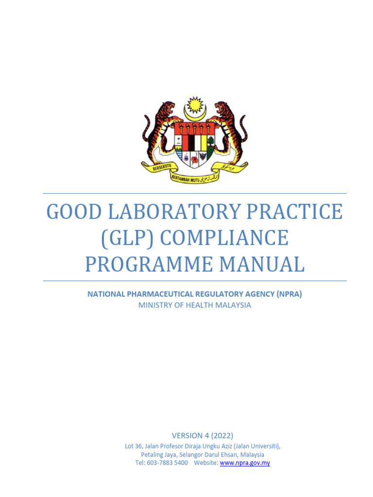 NPRA GLP Manual Version 4 November 2022 | PDF