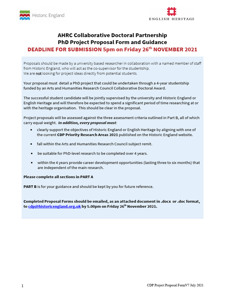 Heeh CDP Proposal Form and Guidance 2021 - Final2 | PDF | Doctor Of Philosophy | Thesis