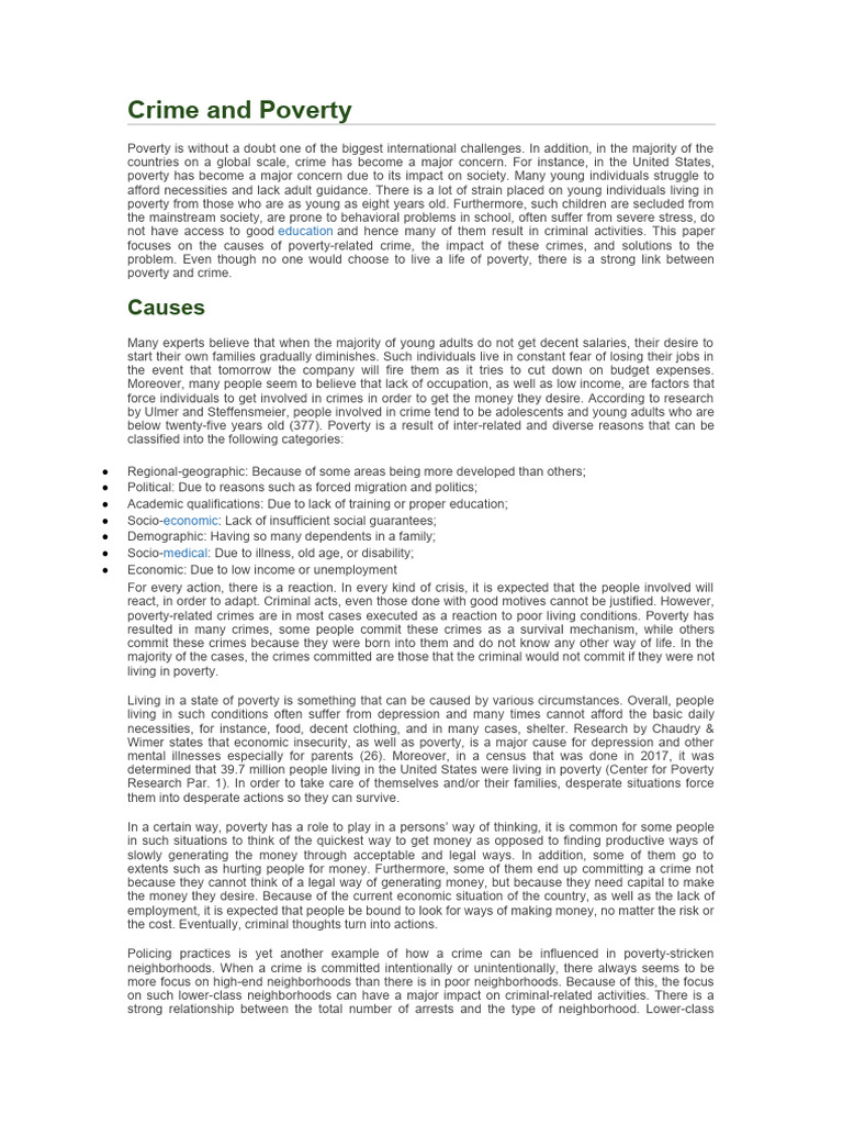 Crime and Poverty | Download Free PDF | Poverty | Poverty & Homelessness