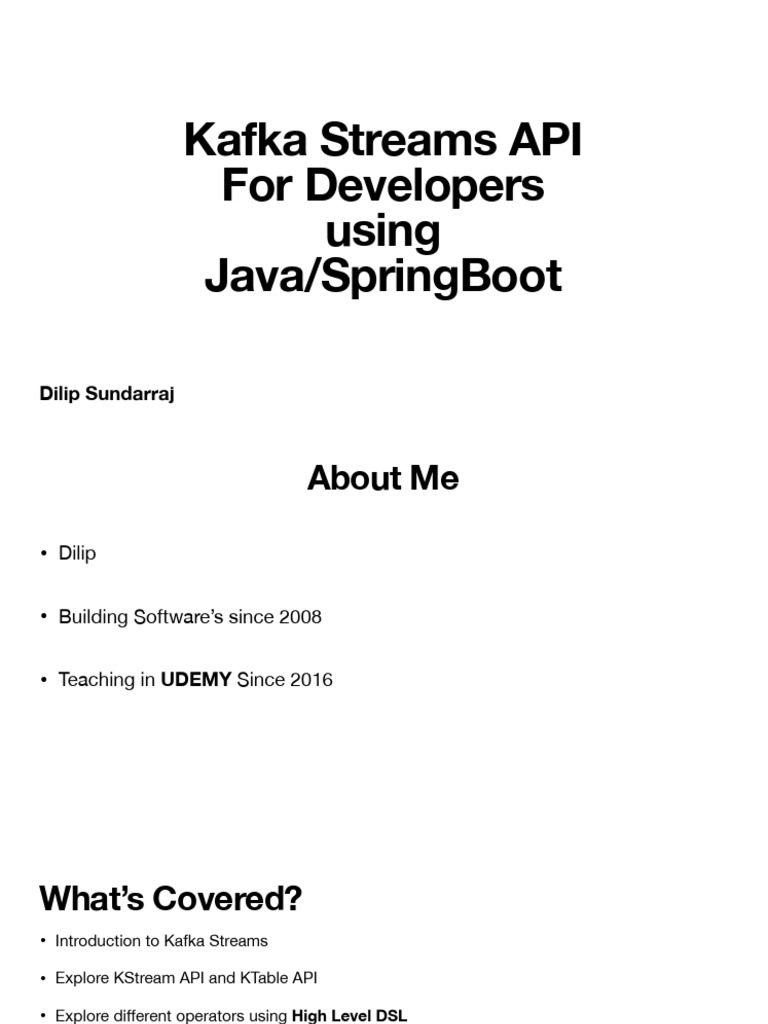 Kafka Streams | PDF | Computer Programming | Information Technology