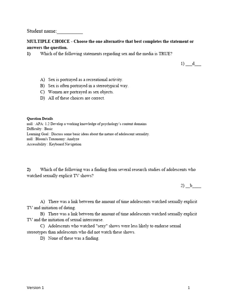 Chapter 06 Sexuality - Version1 | PDF | Adolescence | Homosexuality