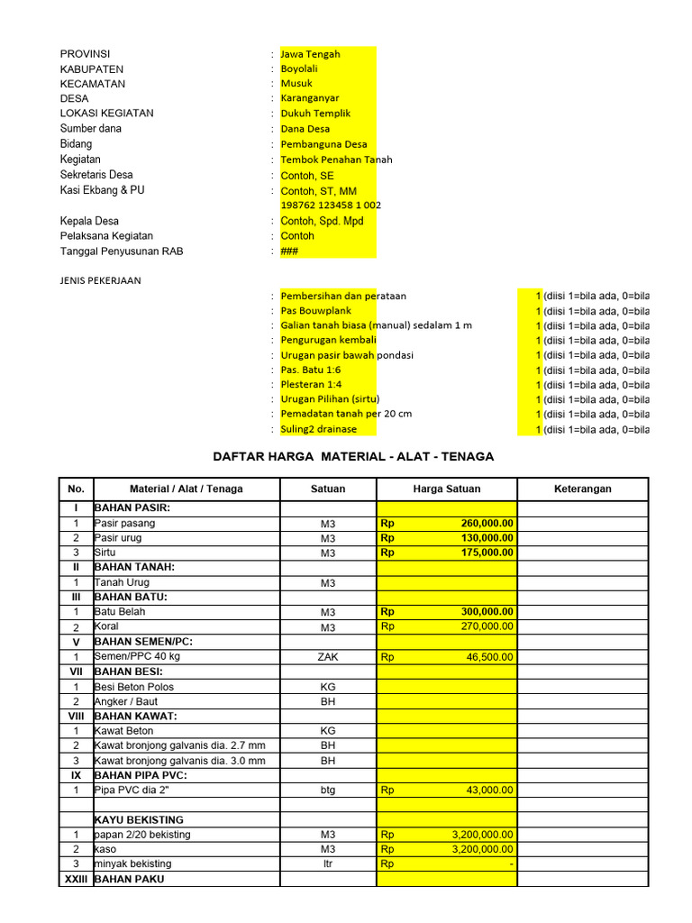 3d.RAB Analisa TPT Pas - Batu 1 6 | PDF