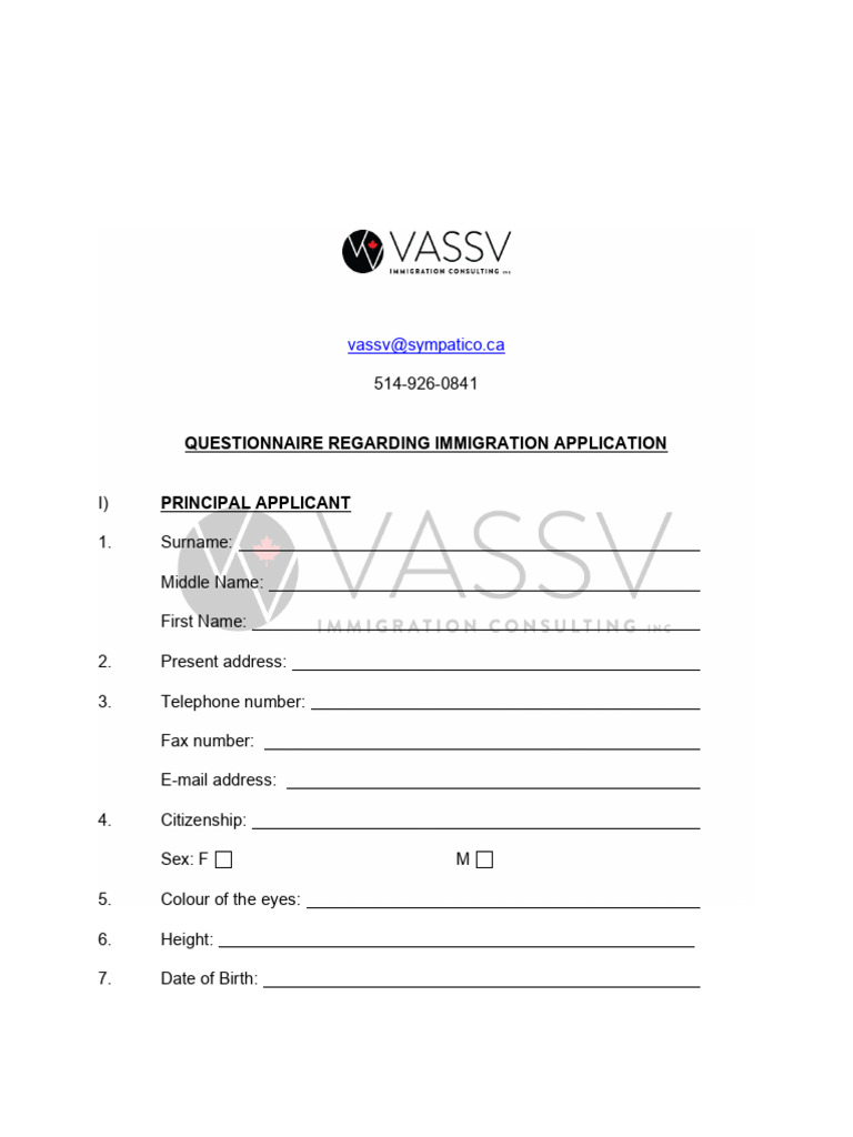 Questionnaire english-VASSV | PDF | Employment | Debt