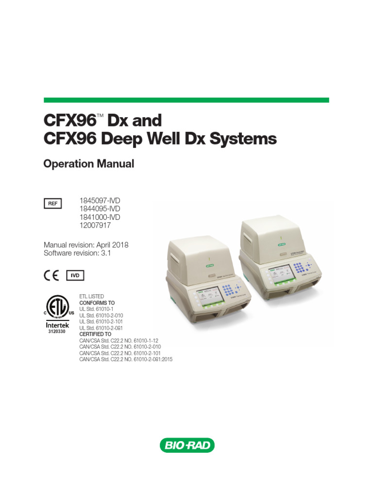 CFX ManagerDxManual | PDF | Polymerase Chain Reaction | Laboratories