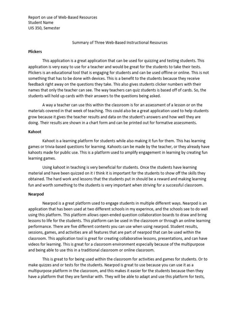 Web-Based Resources 1 | PDF