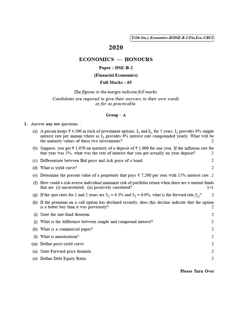 Sem V Financial Economics | PDF | Interest Rates | Interest