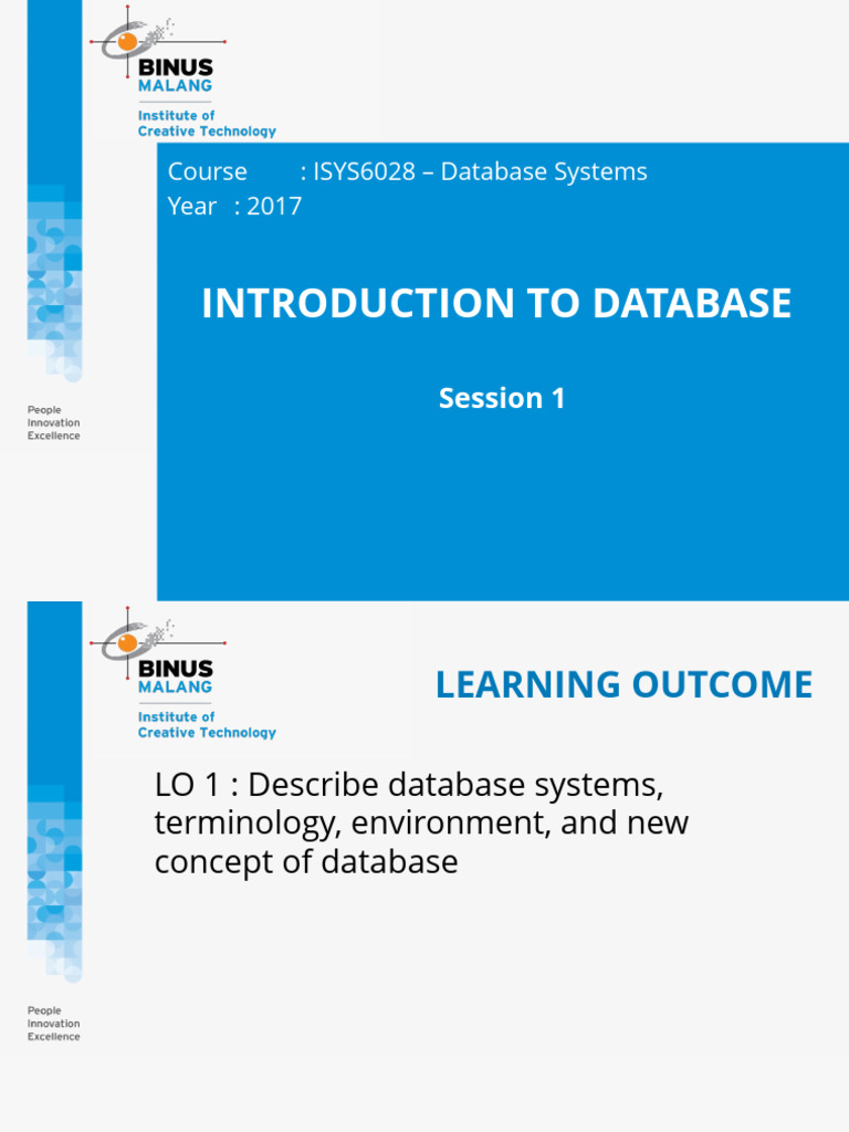 ISYS6028 Session 1 - Introduction To Database | PDF | Databases | Programming