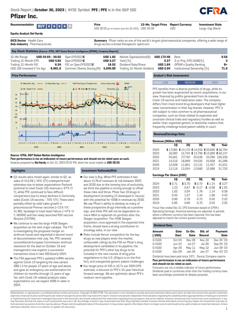 Pfizer Inc | Download Free PDF | Pfizer | Expense