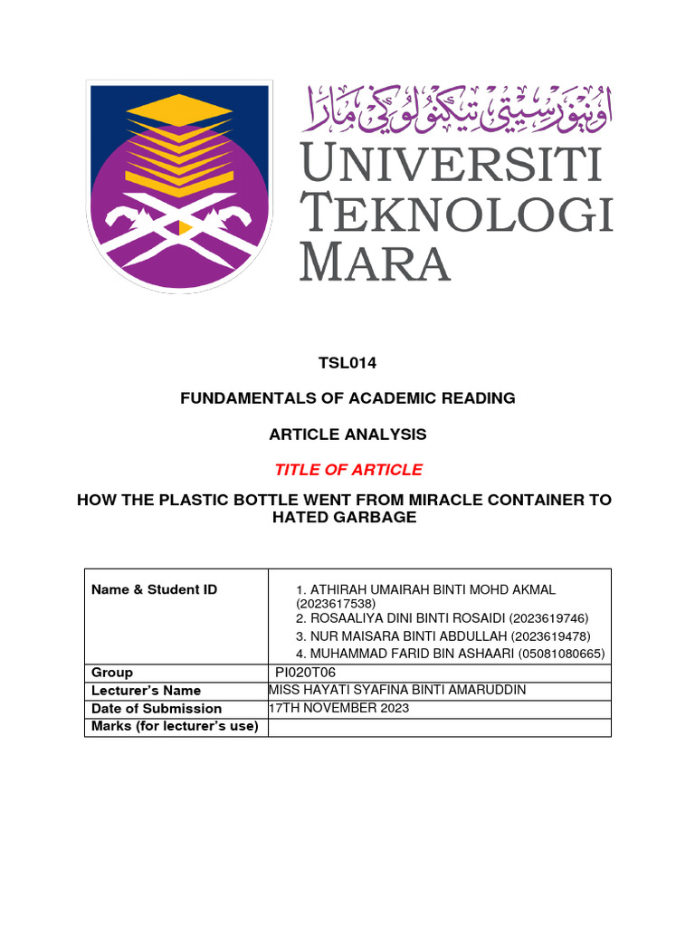 Article Analysis | PDF