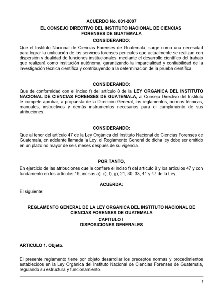 Reglamento General de La Ley Orgánica Del Inacif Con Reformas | PDF ...