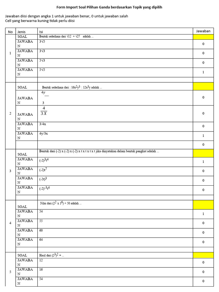 Soal MTK KLS 9 2023 | PDF