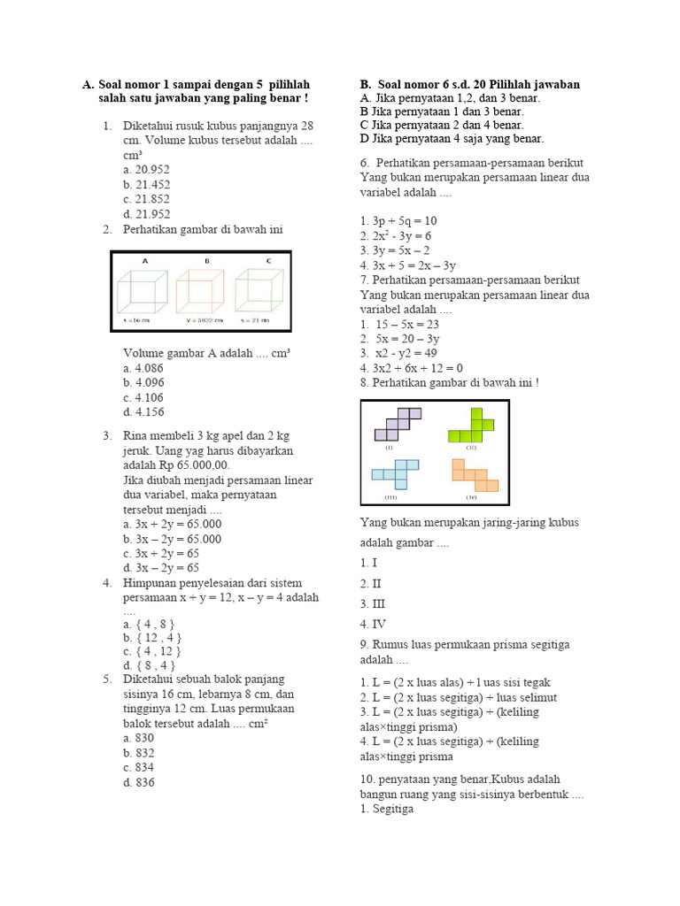 Soal MTK Kelas 9 | PDF