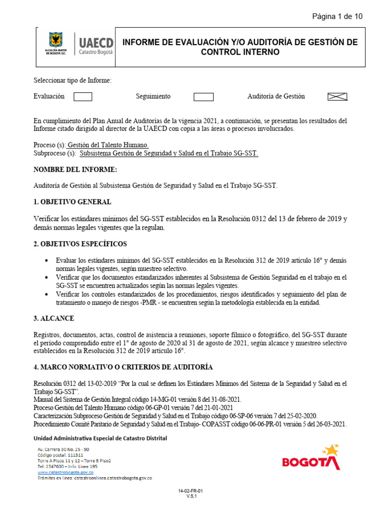 Auditoria - SG SST - 2021 - Editable | PDF | Auditoría | Business