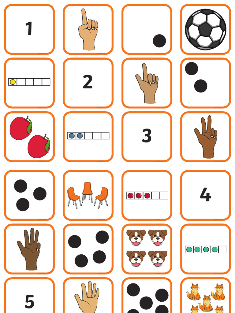 1 To 5 Maths Sorting Cards | PDF