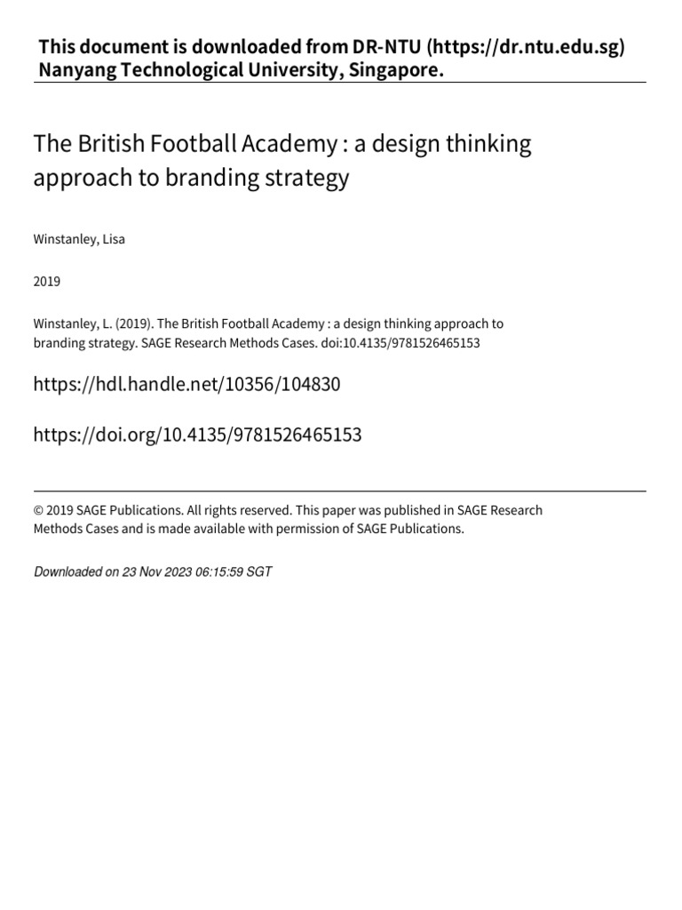British Football Academy Design Thinking Approach To Branding Strategy ...