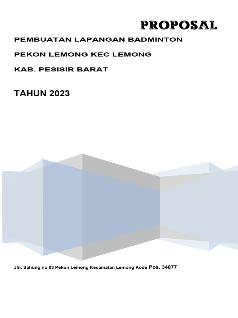 Proposal Lapangan Badminton | PDF