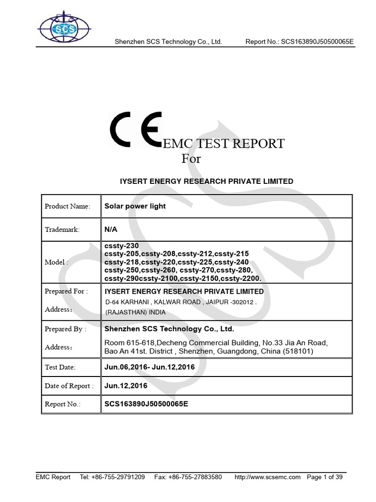EMC Test Report | PDF | Electromagnetic Compatibility | Electrostatic ...