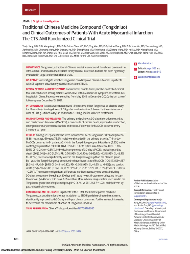 Jama Yang 2023 Oi 230112 1697473261.42652 | PDF | Percutaneous Coronary ...