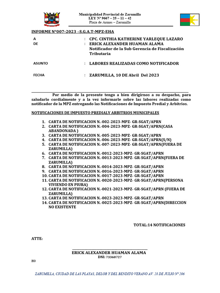 Solicituddeofimatica Erick Huaman Alama | PDF