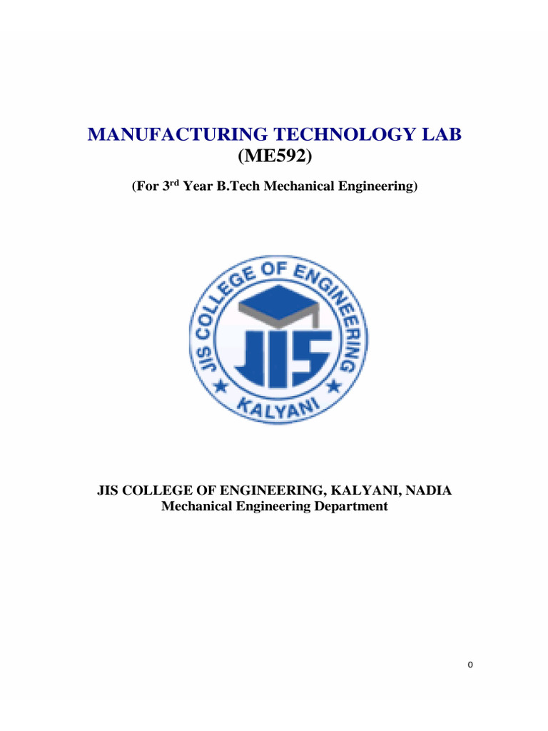 Manufacturing Lab 5th Sem | PDF