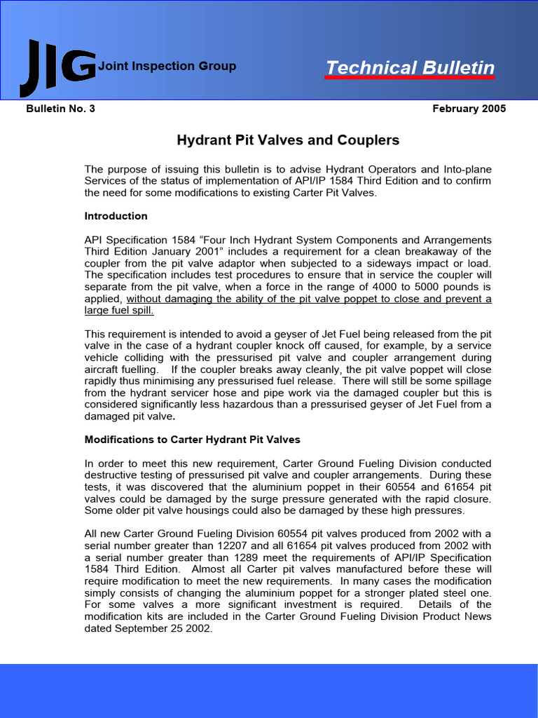 Bulletin-03-Hydrant-Pit-Valves-and-Couplers-Feb05 | PDF