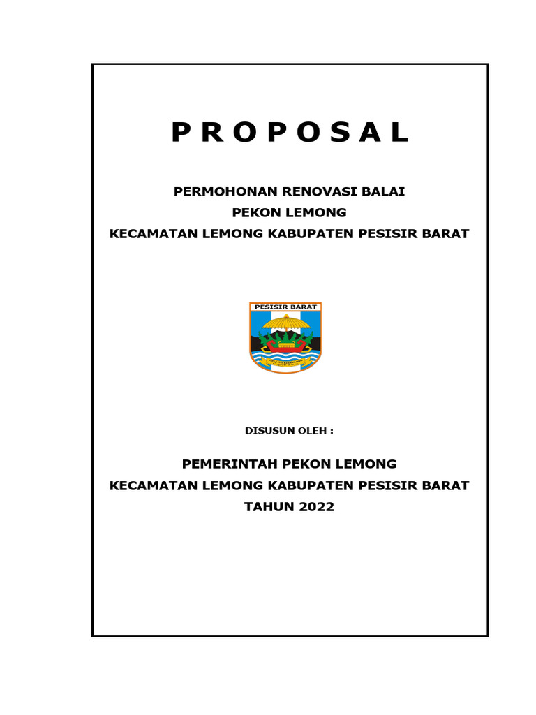 Proposal Rehab Balai Pekon | PDF