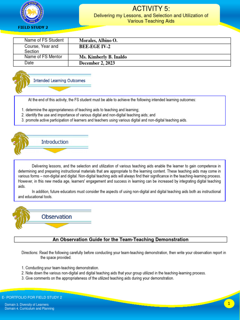 FS 2 Activity 5 | PDF