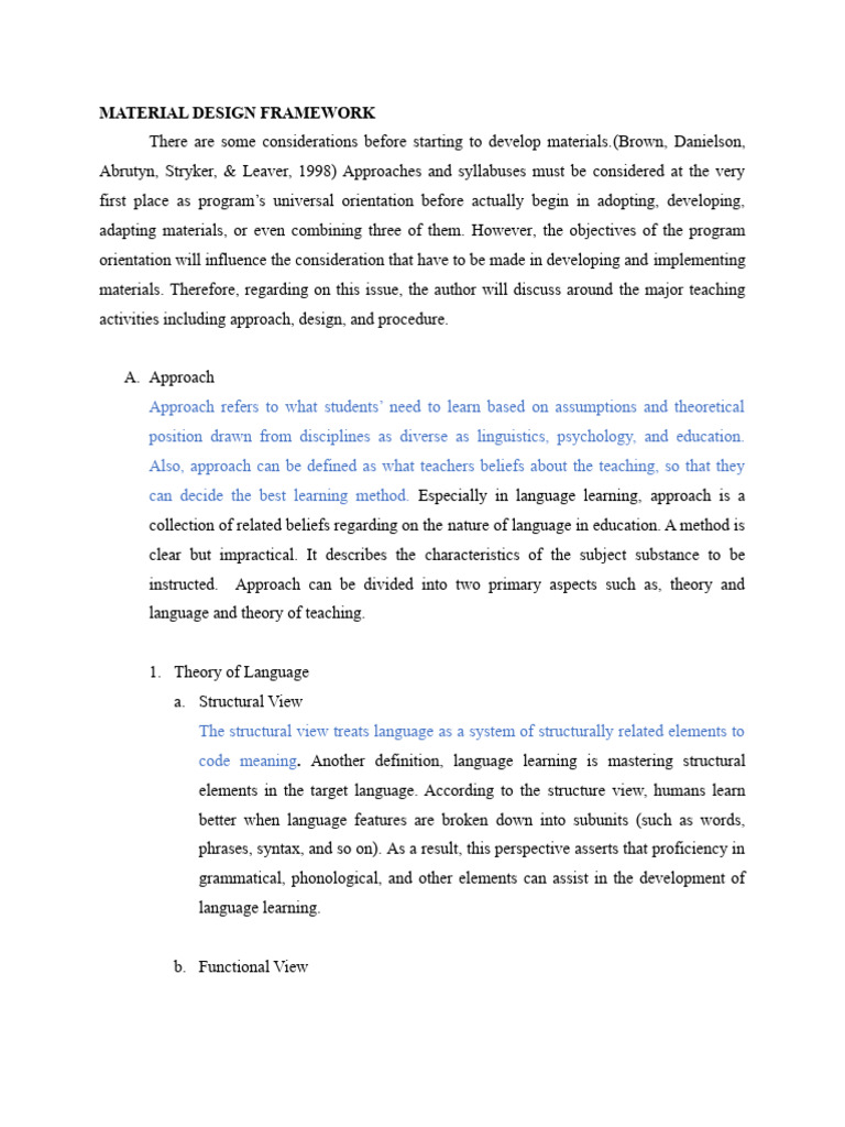 Material Design Framework | PDF | Learning | Constructivism (Philosophy ...