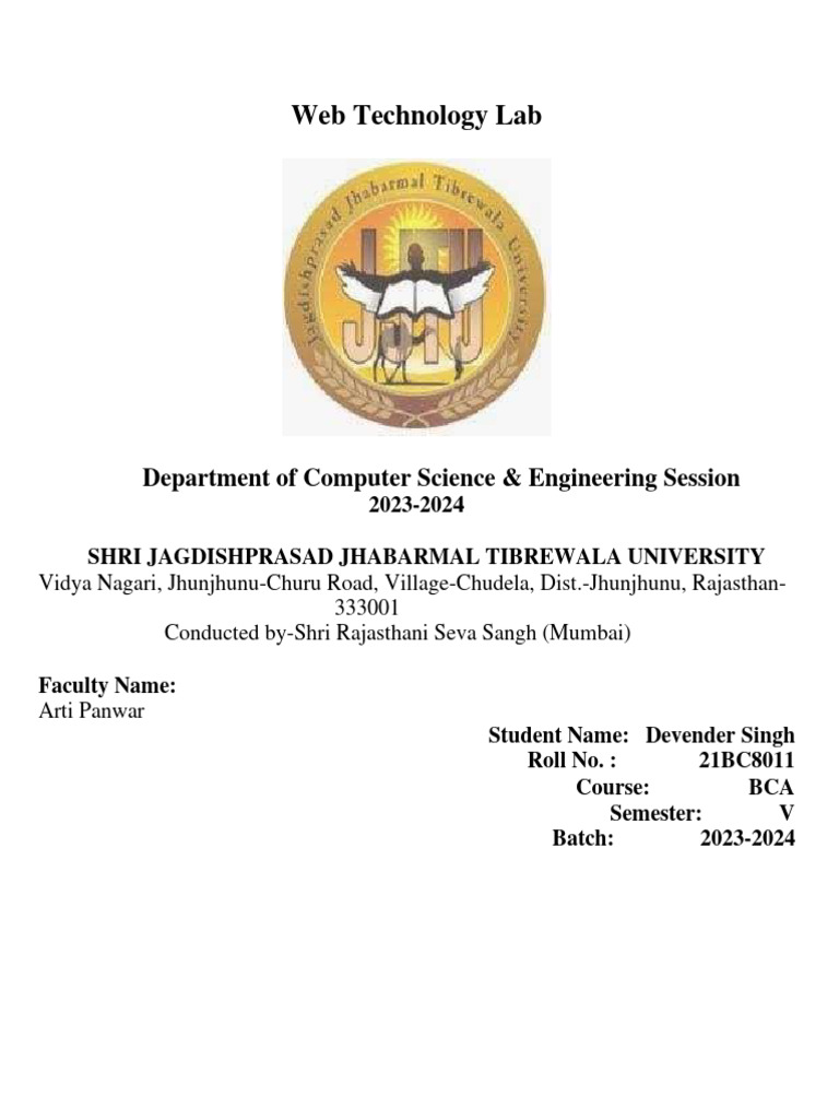 Lab Manual WT | PDF | World Wide Web | Internet & Web